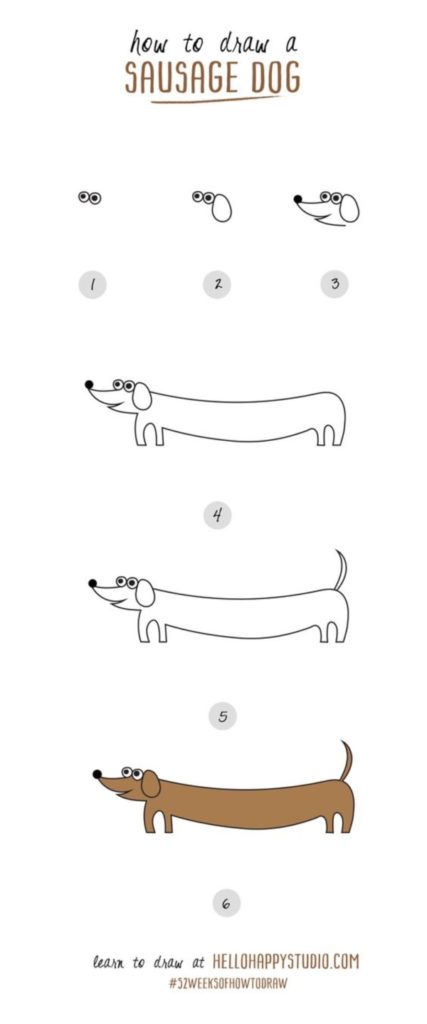 40 simple dog drawing to Follow and Practice