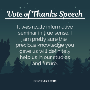 50 Short Vote of Thanks Speech Samples For Seminars 2022 – Bored Art