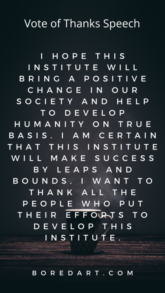 50 Short Vote of Thanks Speech Samples For Seminars 2022 – Bored Art
