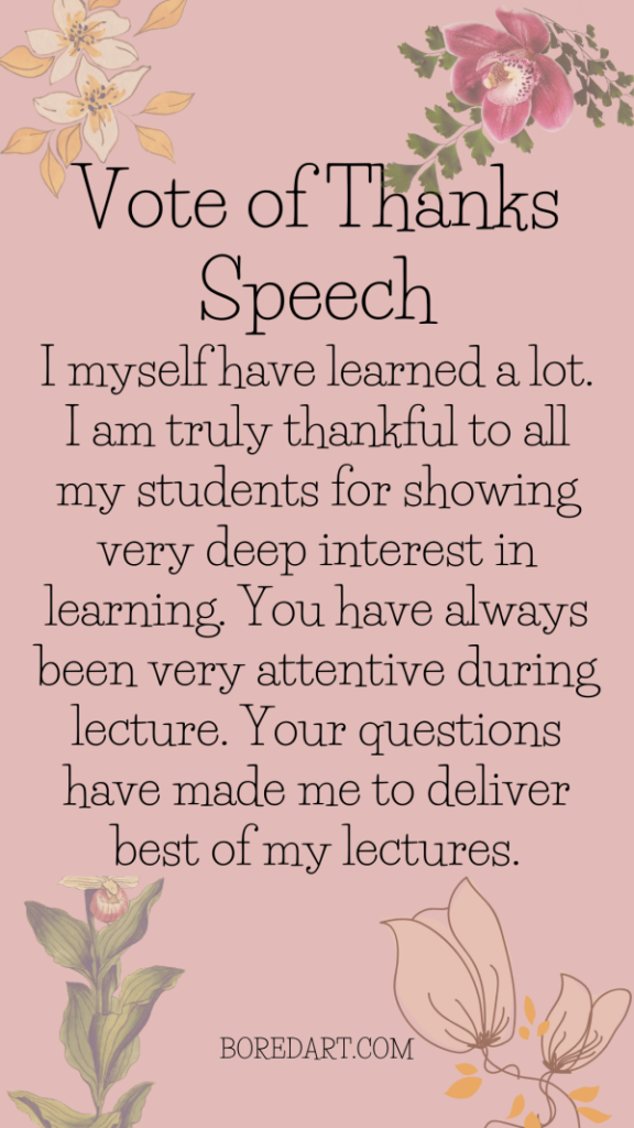 50 Short Vote of Thanks Speech Samples For Seminars 2022 – Bored Art